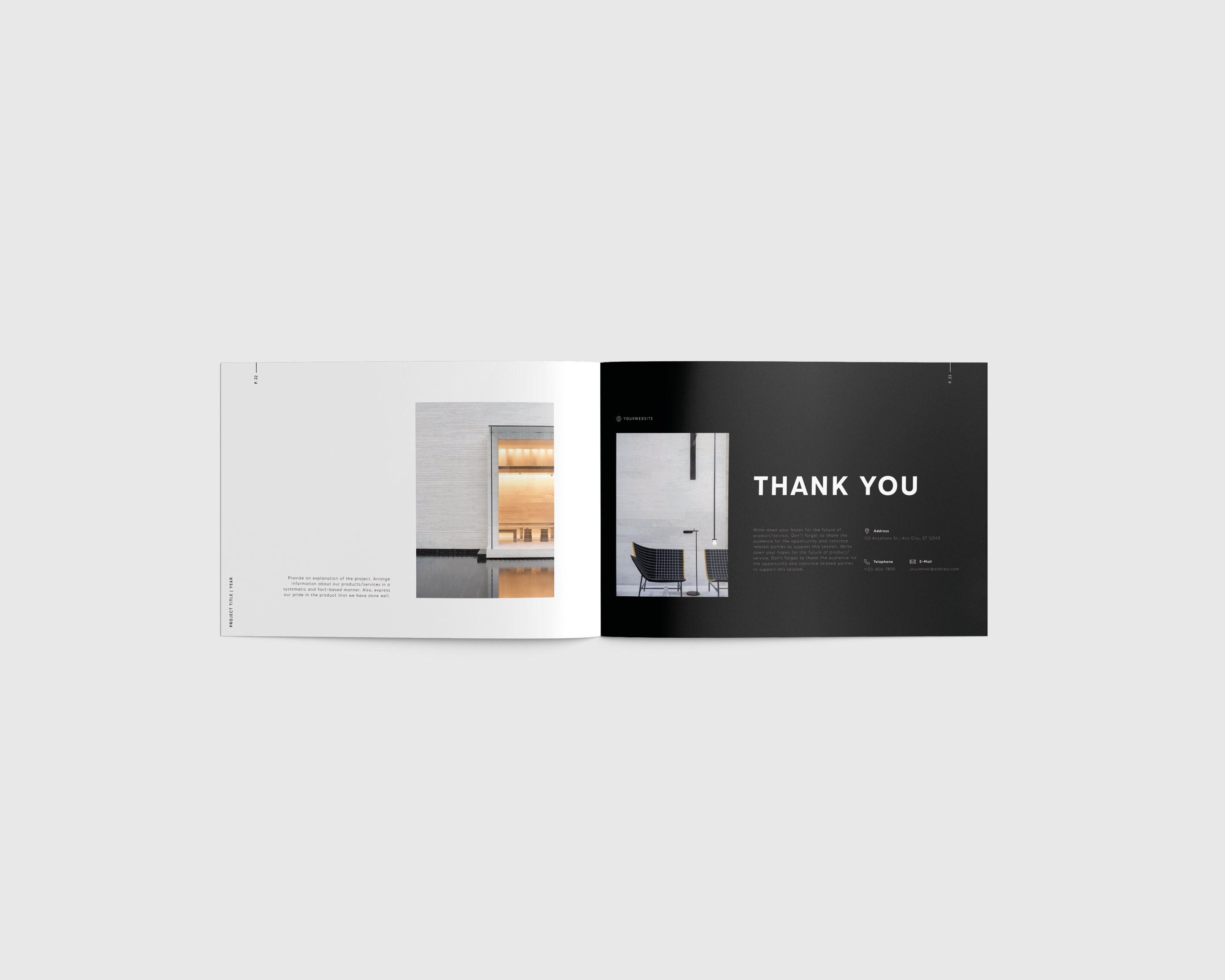 Black and White Portfolio Template | Indesign Architecture Portfolio ...