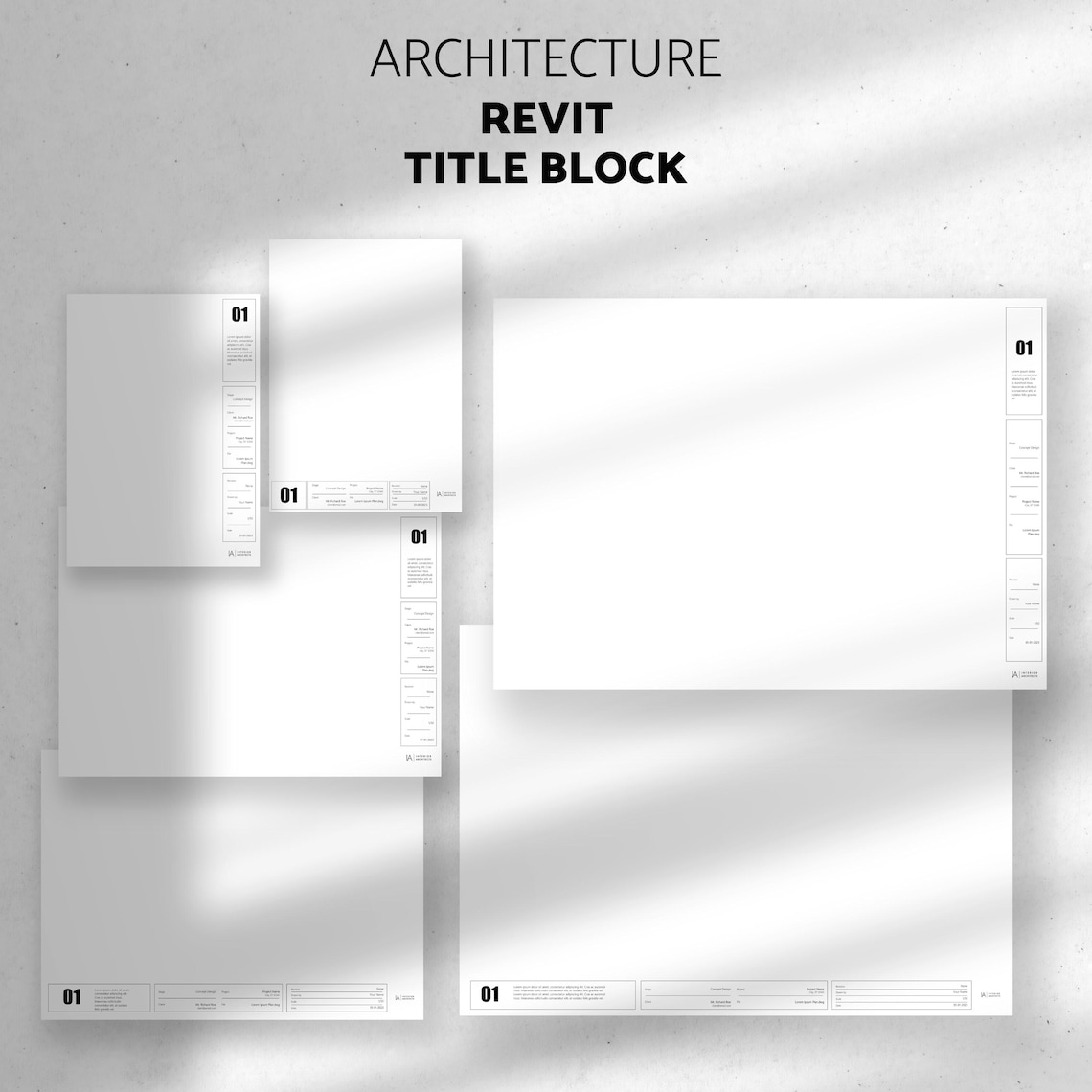 Modernist Architect Title Block Templates | Revit Title Block Template ...