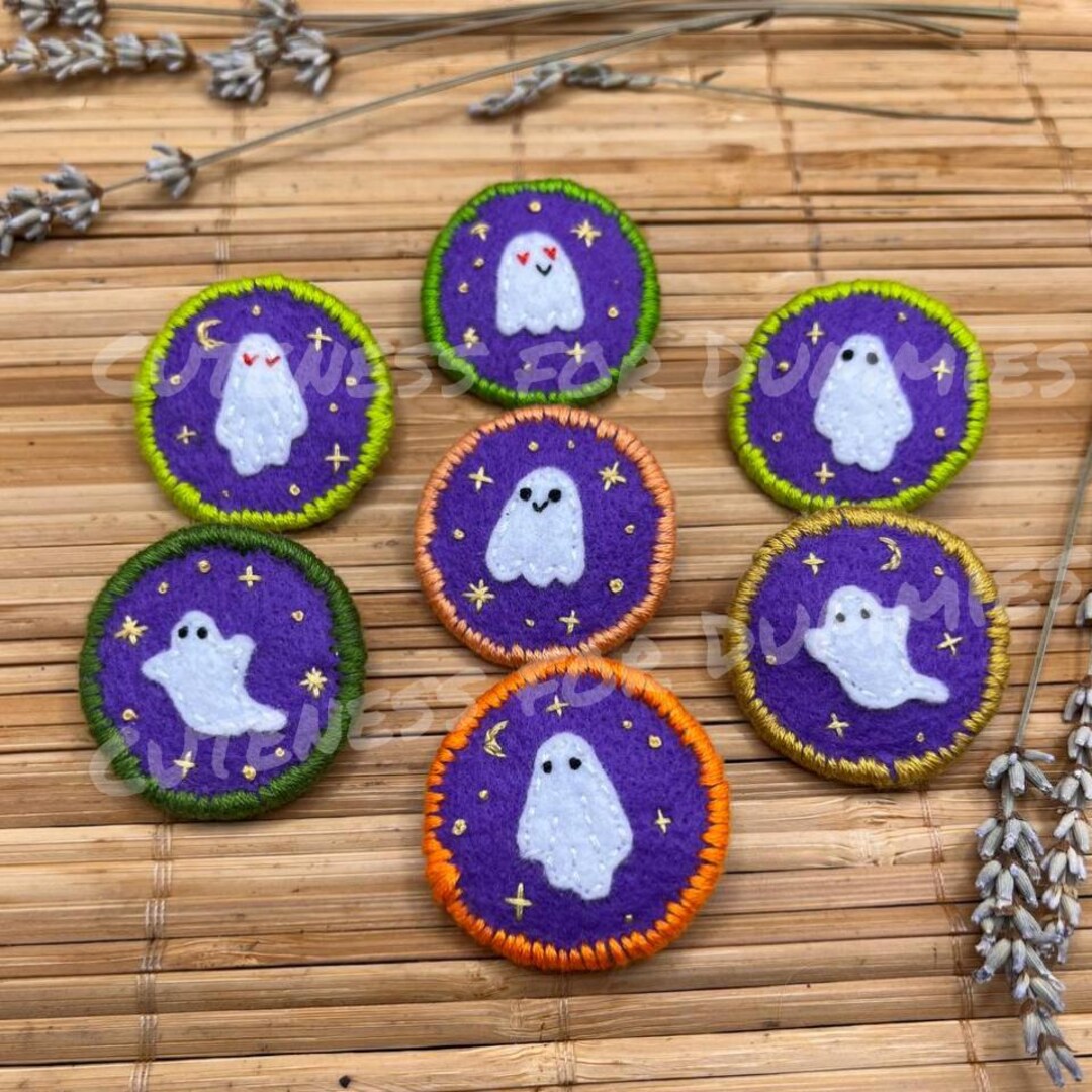 Handmade Ghost Felt Pin, Cute Ghost Pin, Felt Brooch, Handmade Ghost ...