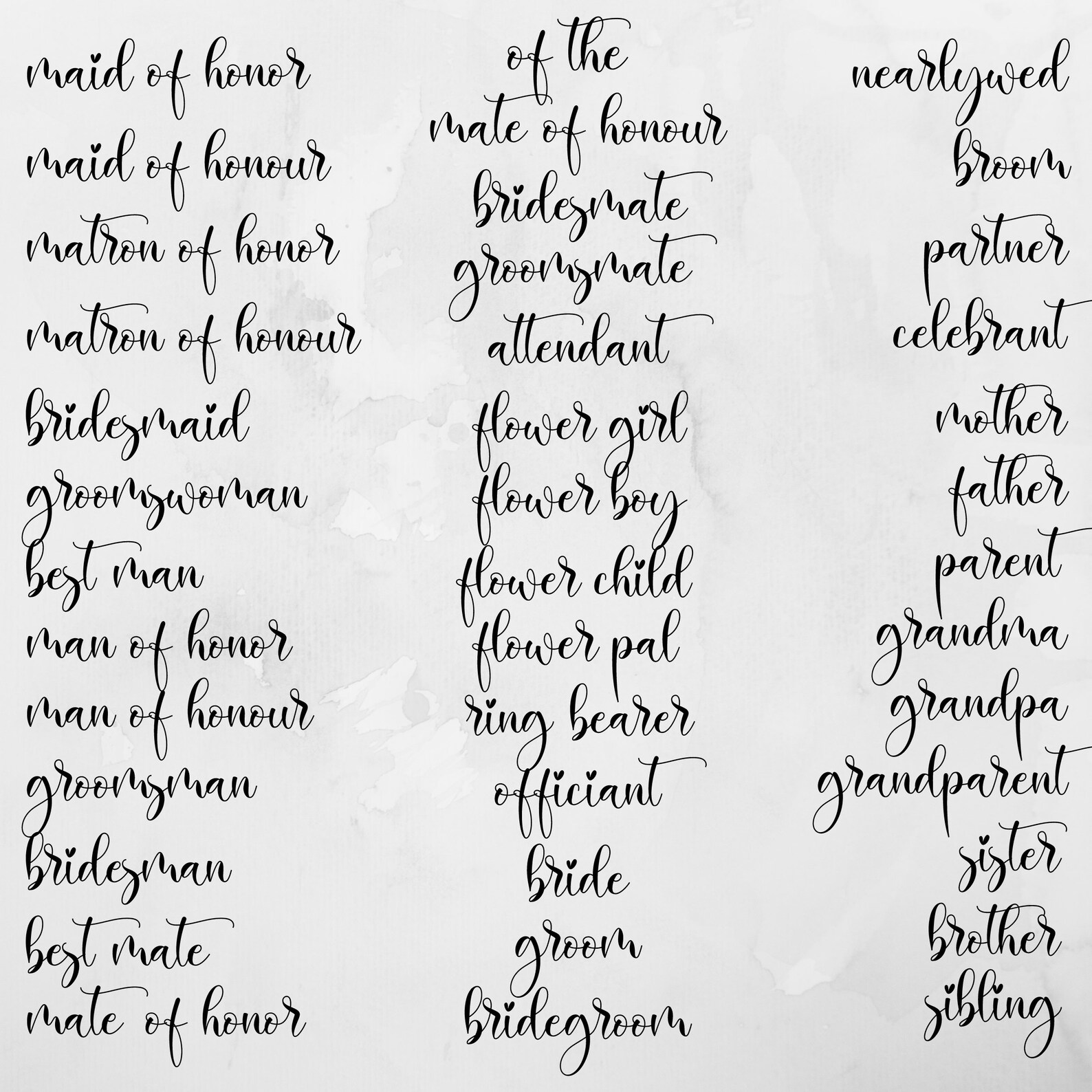 Bridal Party SVG Bundle 39 Wedding Titles Officiant Flower - Etsy