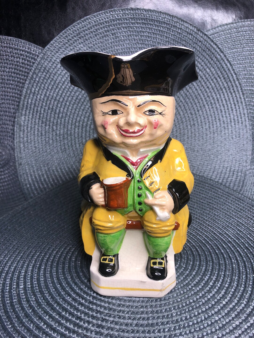 KINTSUGI Repaired Vintage/antique Devonmoor Pottery 17cm Character Toby ...