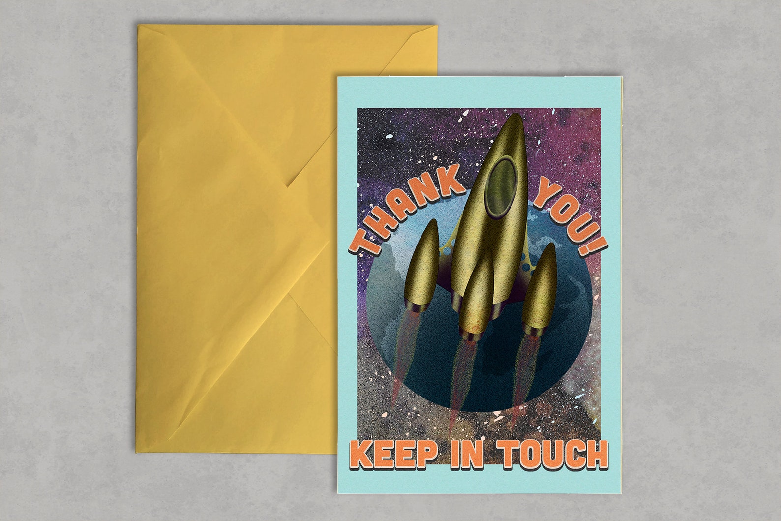 Digital Printable Thank You Rocket Ship Greeting Card | Instant ...