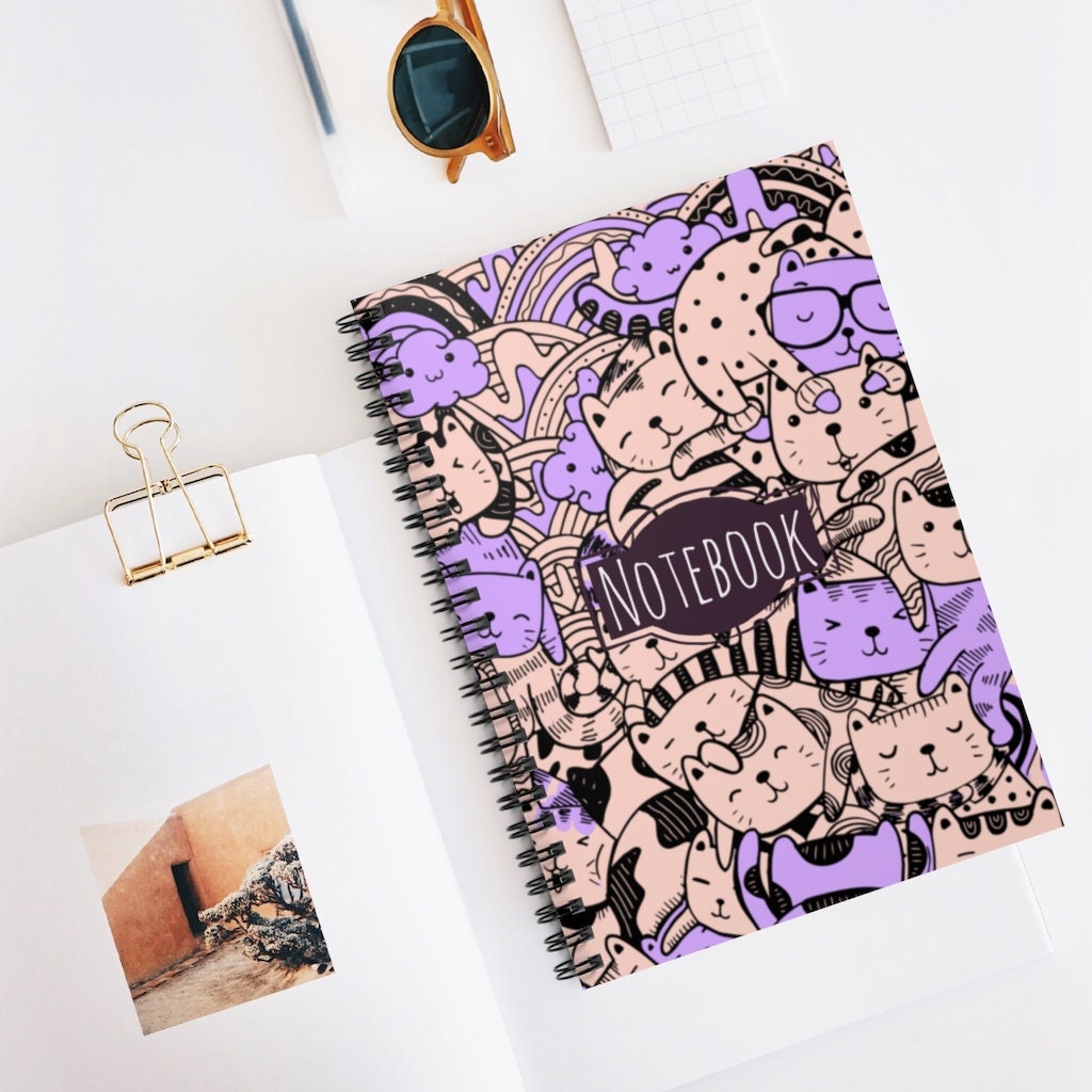 Cat Lover Spiral Notebook and Daily Journal Ruled Line - Etsy
