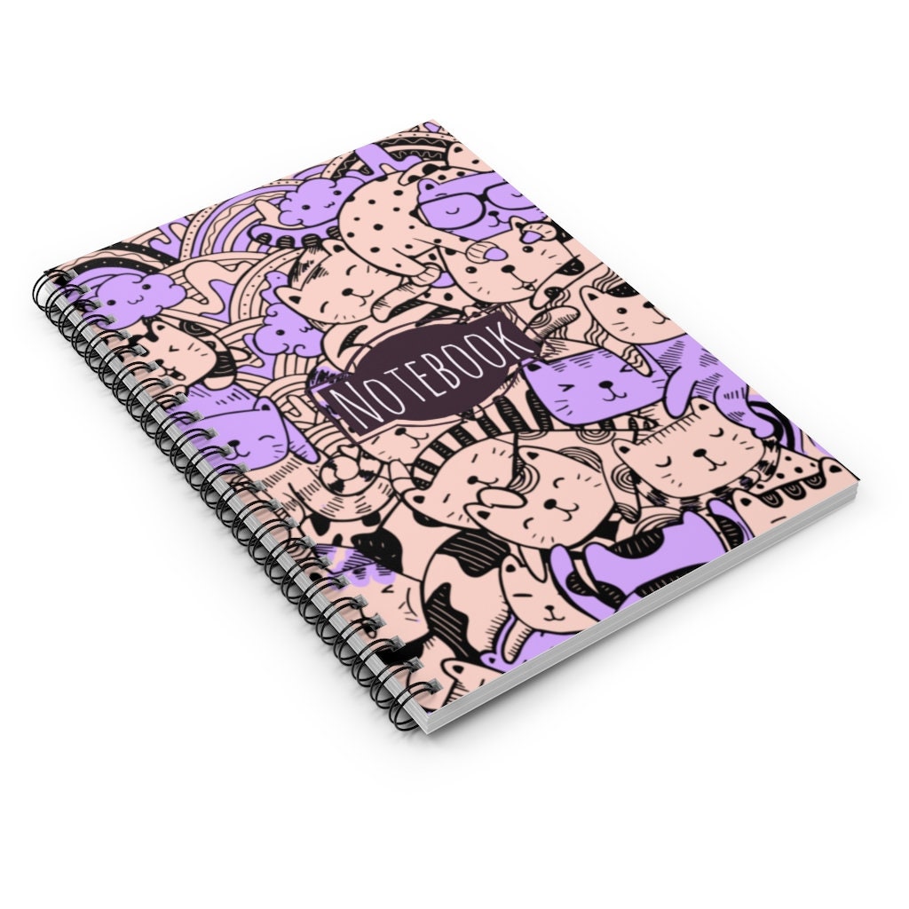 Cat Lover Spiral Notebook and Daily Journal Ruled Line - Etsy