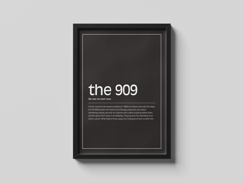 The 909 Definition Print | Music Poster | A4 / A3 | Gift for Techno and ...