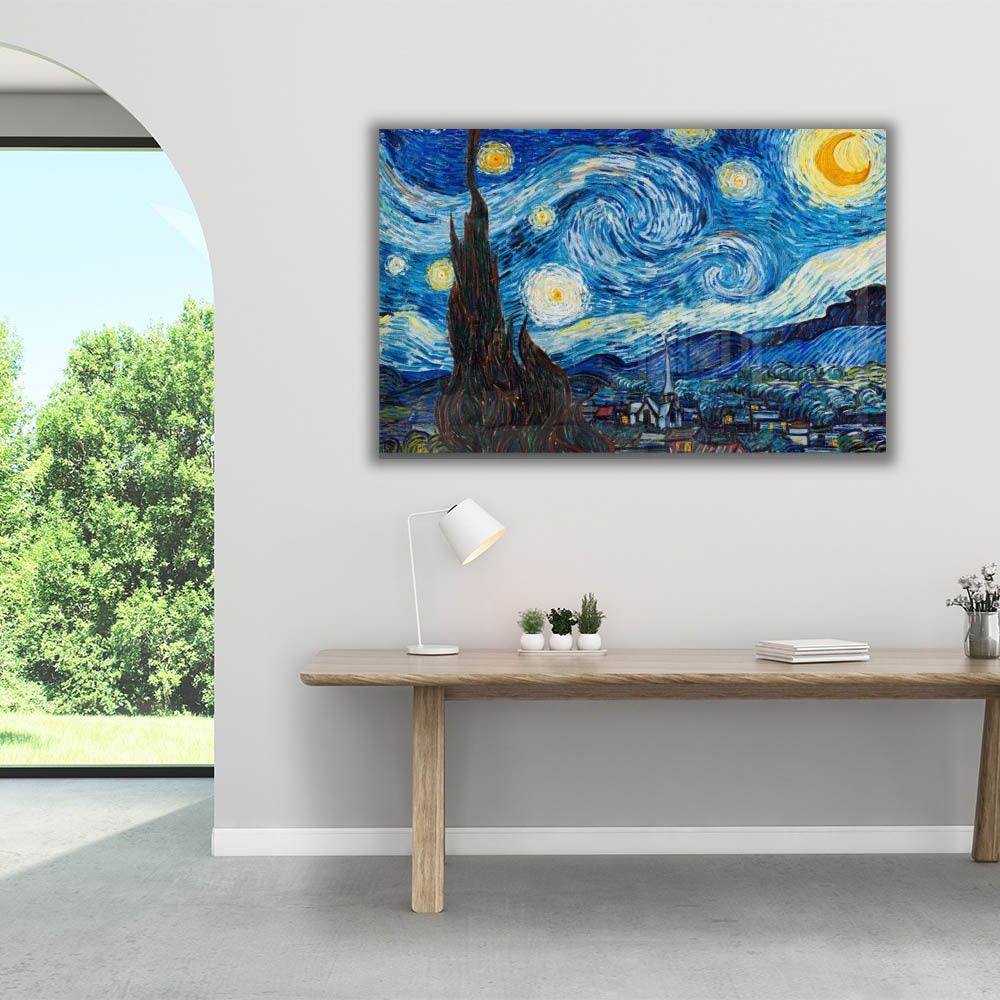 Vincent Van Gogh Starry Night Neon Wall Art Printed Home - Etsy UK