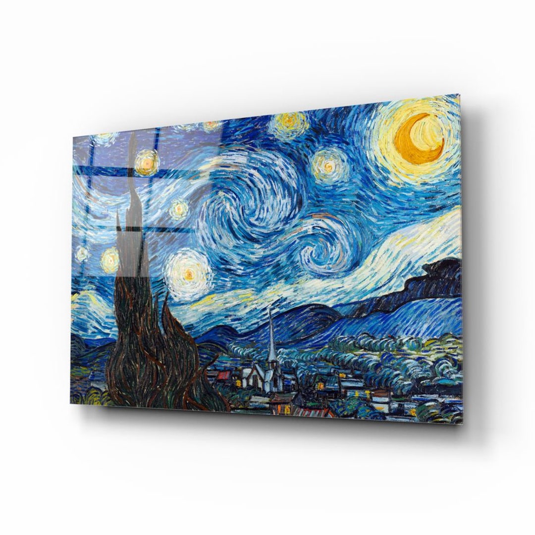 Vincent Van Gogh Starry Night Neon Wall Art Printed Home - Etsy UK