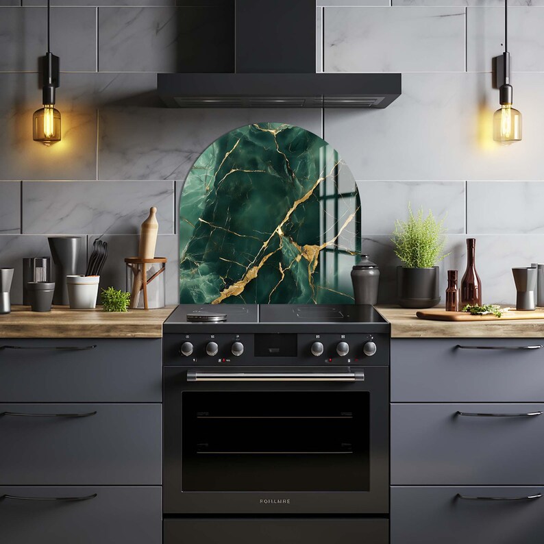 Tempered Glass Arched Stove Backsplash, Chopping Board, Noodle Board ...