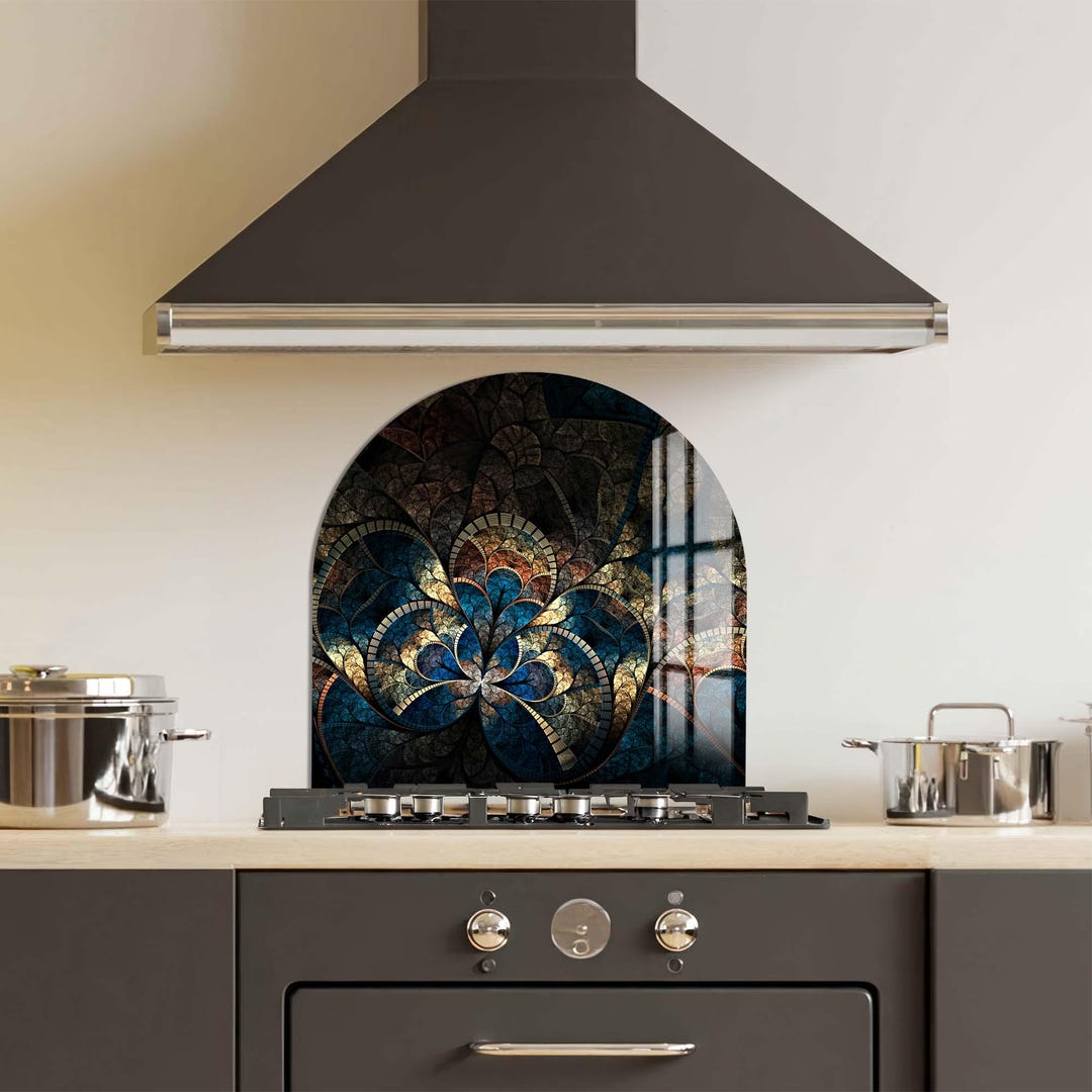 Tempered Glass Arched Stove Backsplash, Chopping Board, Noodle Board ...