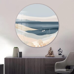 ABSTRACT Glass Wall Art Round Shape Glass Wall Art - Large Tempered ...
