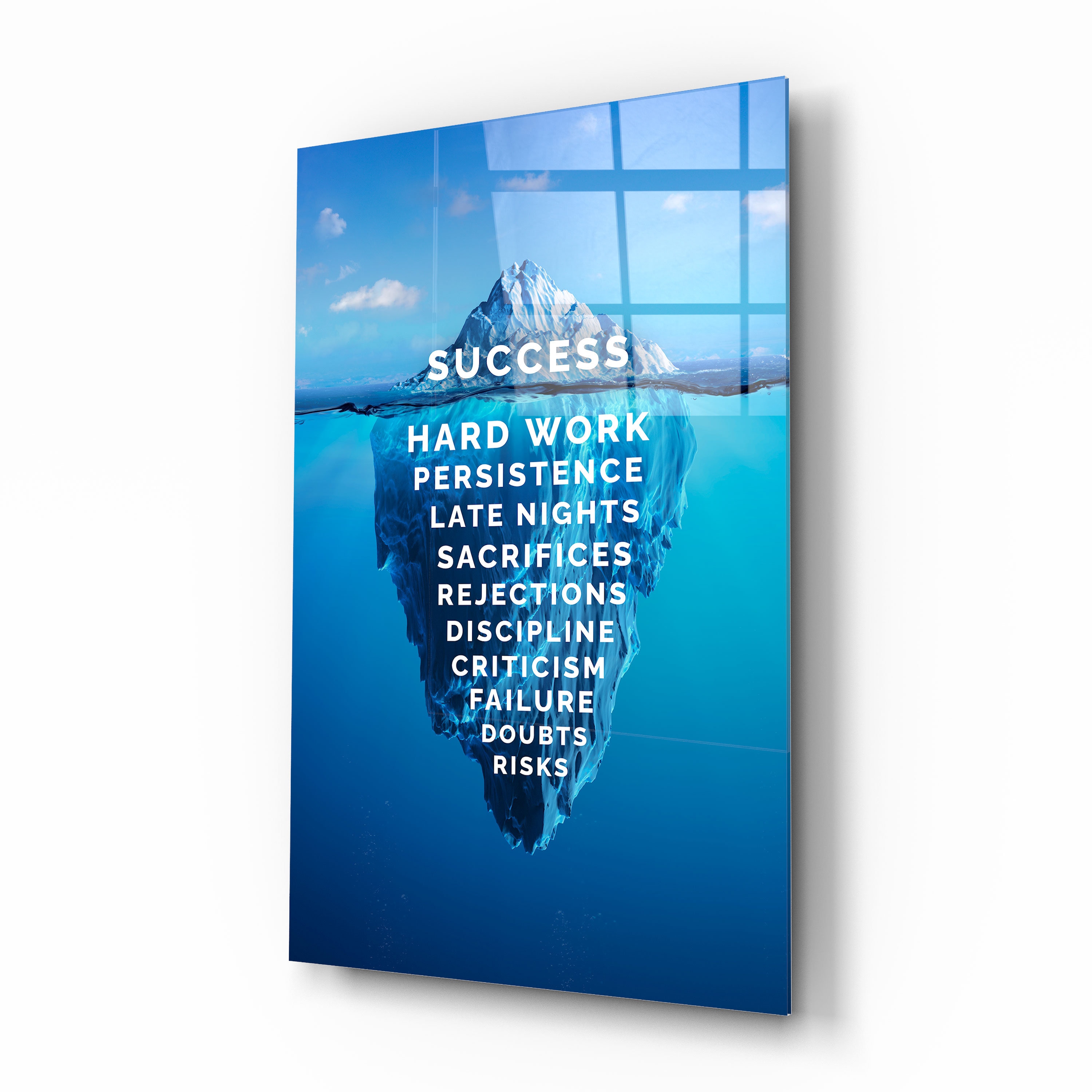 The Iceberg of Success Glass Wall Art - Tempered Glass Printing ...