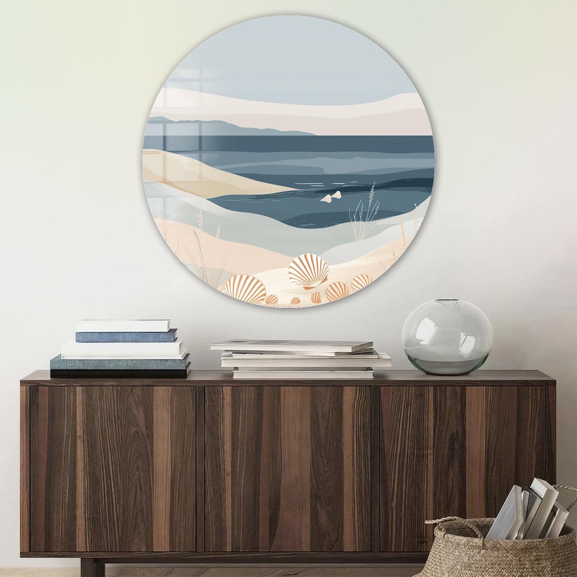 ABSTRACT Glass Wall Art Round Shape Glass Wall Art - Large Tempered ...