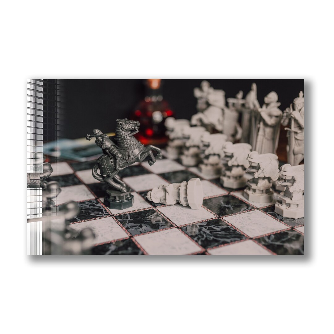 Checkmate Glass Wall Art Abstract Leaves Large Wall Art Wall Hangings ...