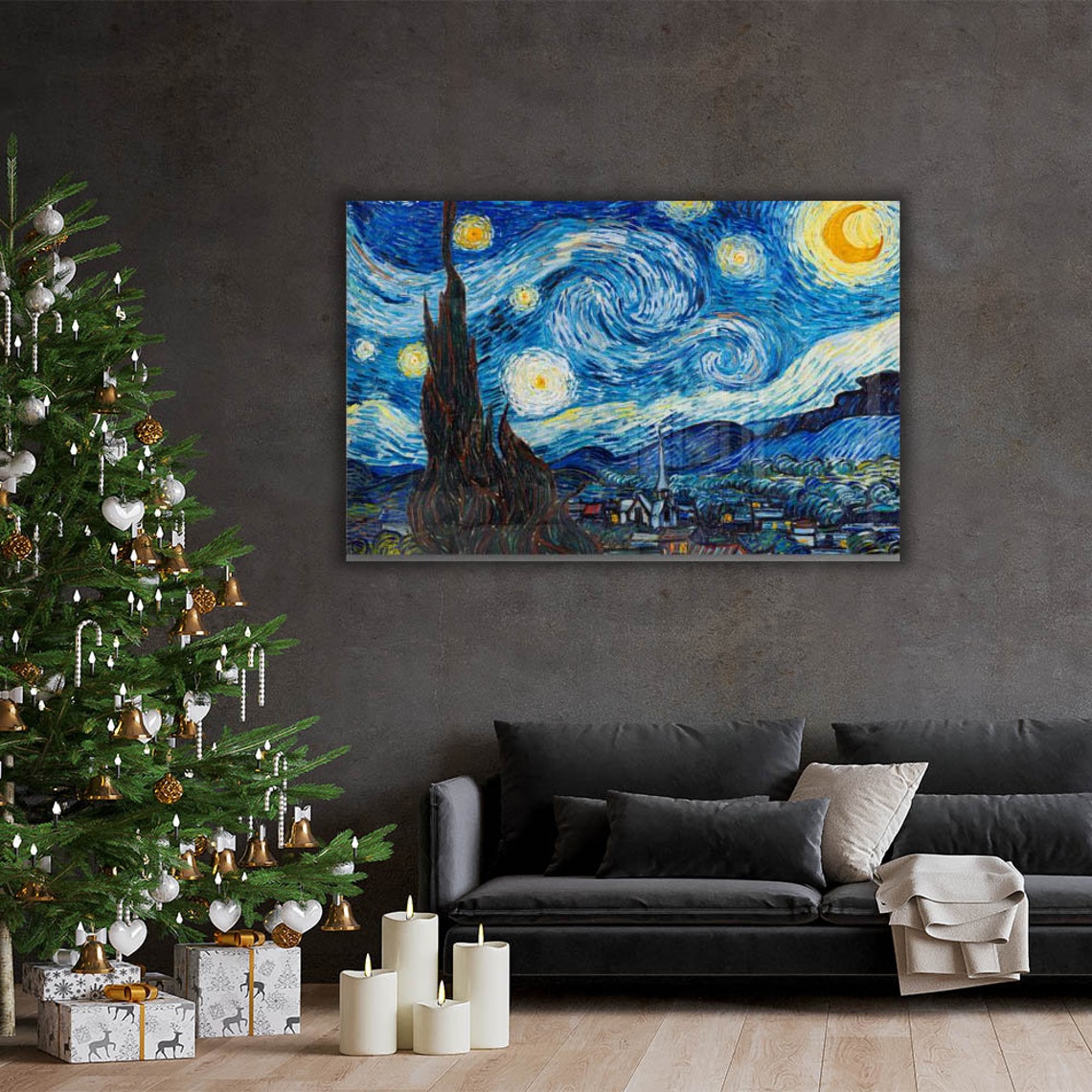 Vincent Van Gogh Starry Night Neon Wall Art Printed Home - Etsy UK