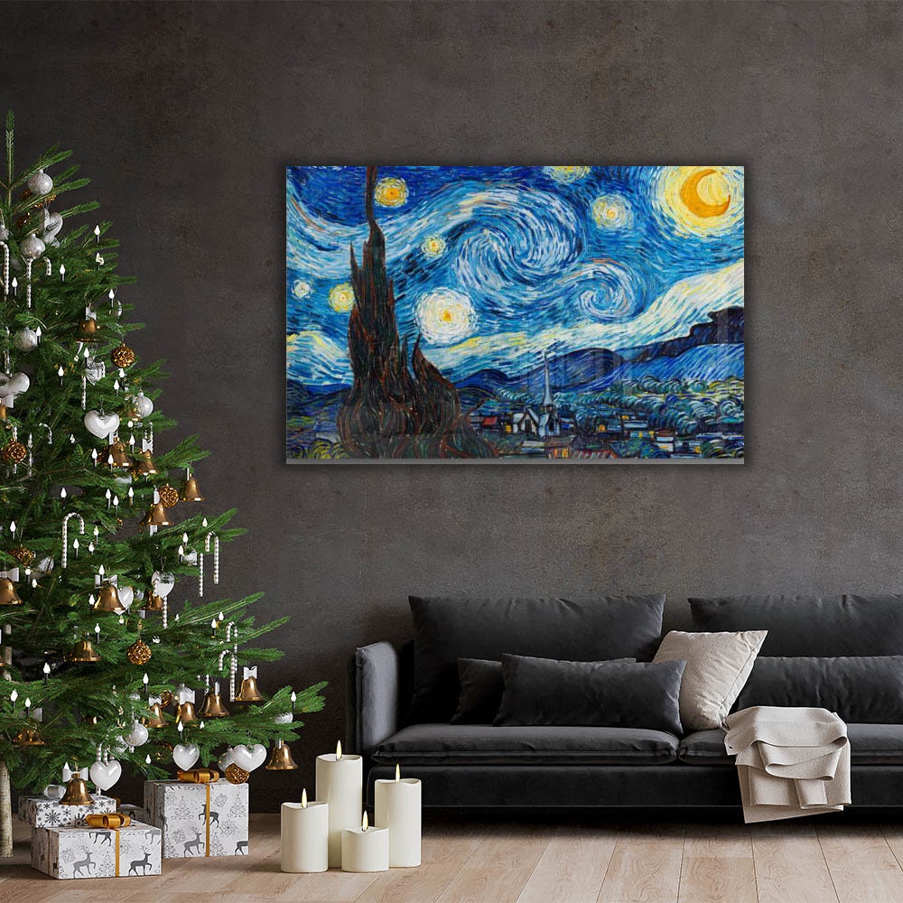 Vincent Van Gogh Starry Night Neon Wall Art Printed Home - Etsy UK