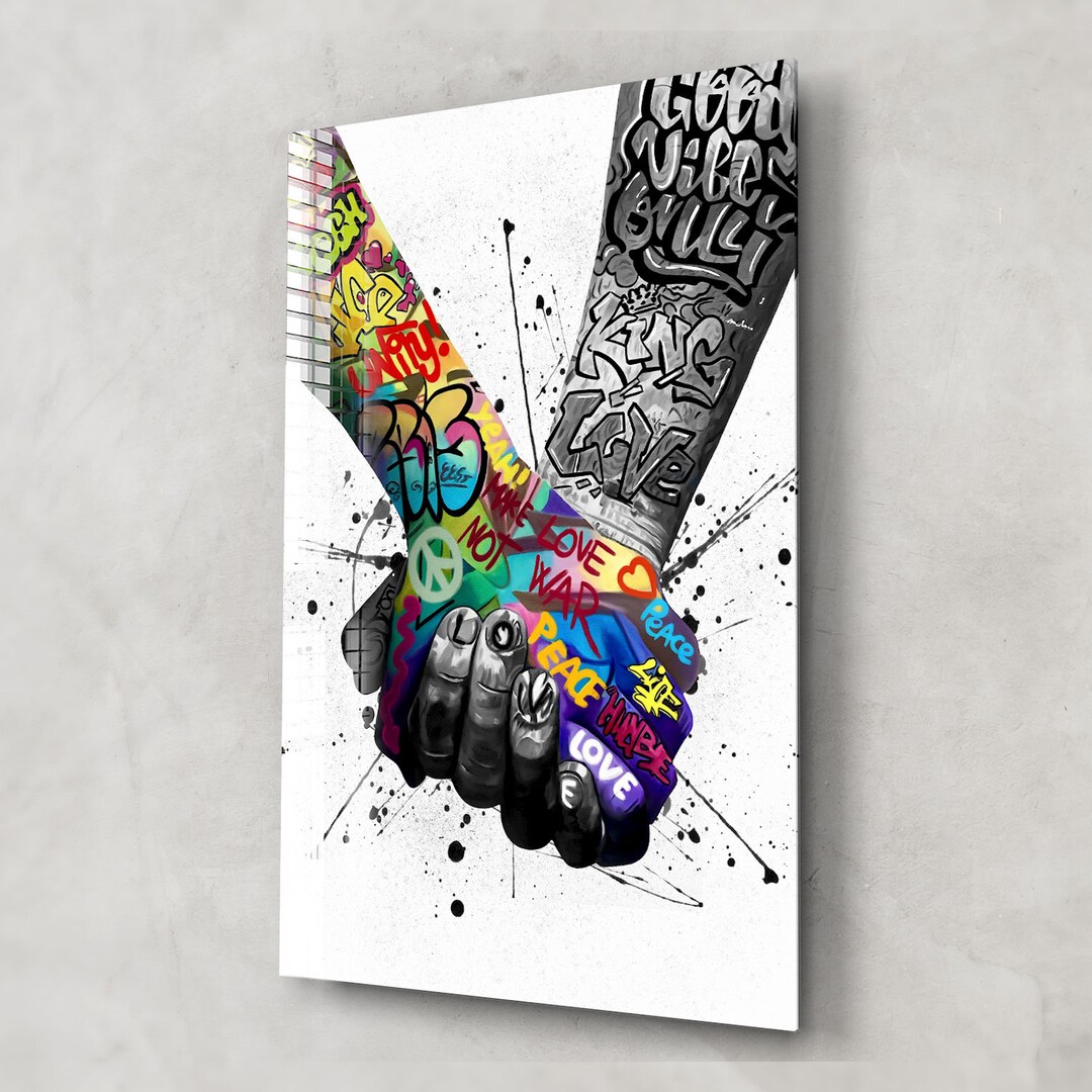 World Unity Glass Wall Art - Glass Canvas, Graffiti Art, Street Art ...