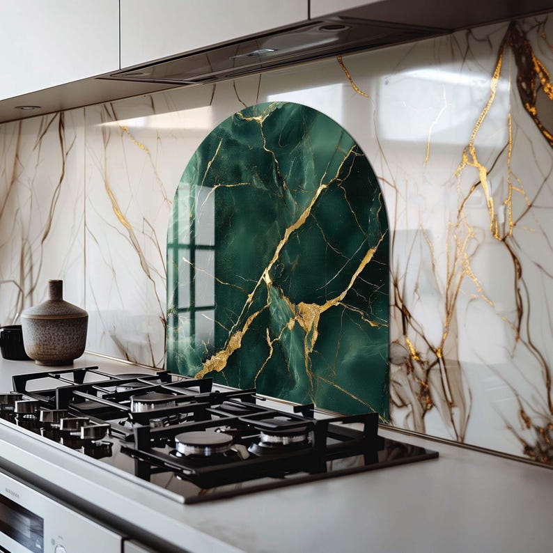 Tempered Glass Arched Stove Backsplash, Chopping Board, Noodle Board ...