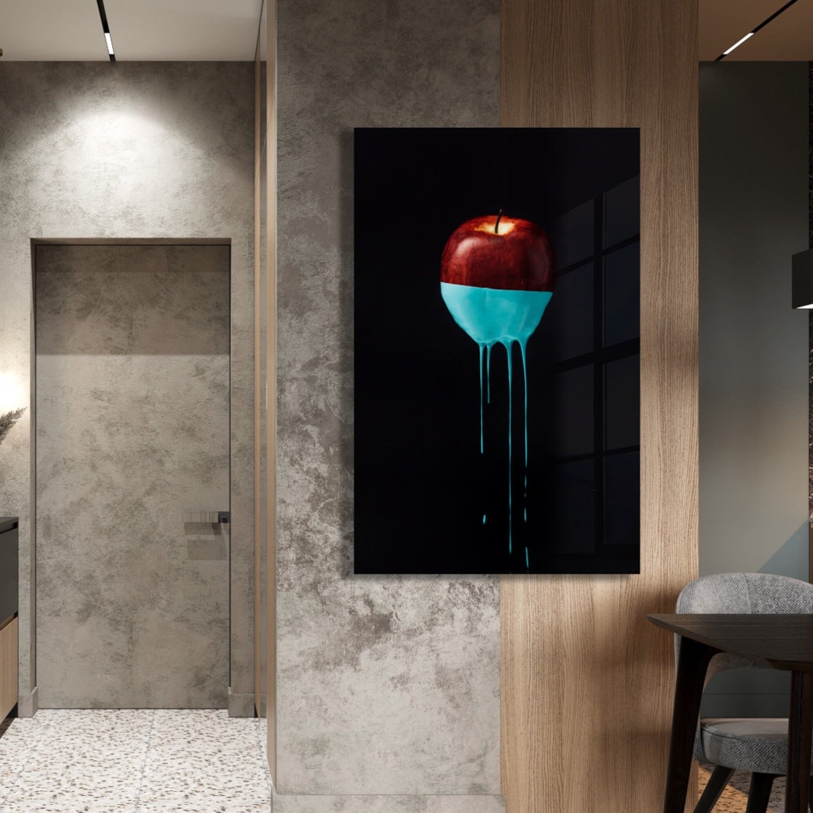 Apple Glass Wall Art - Tempered Glass, Vivid Colours, for Bar, Kitchen ...