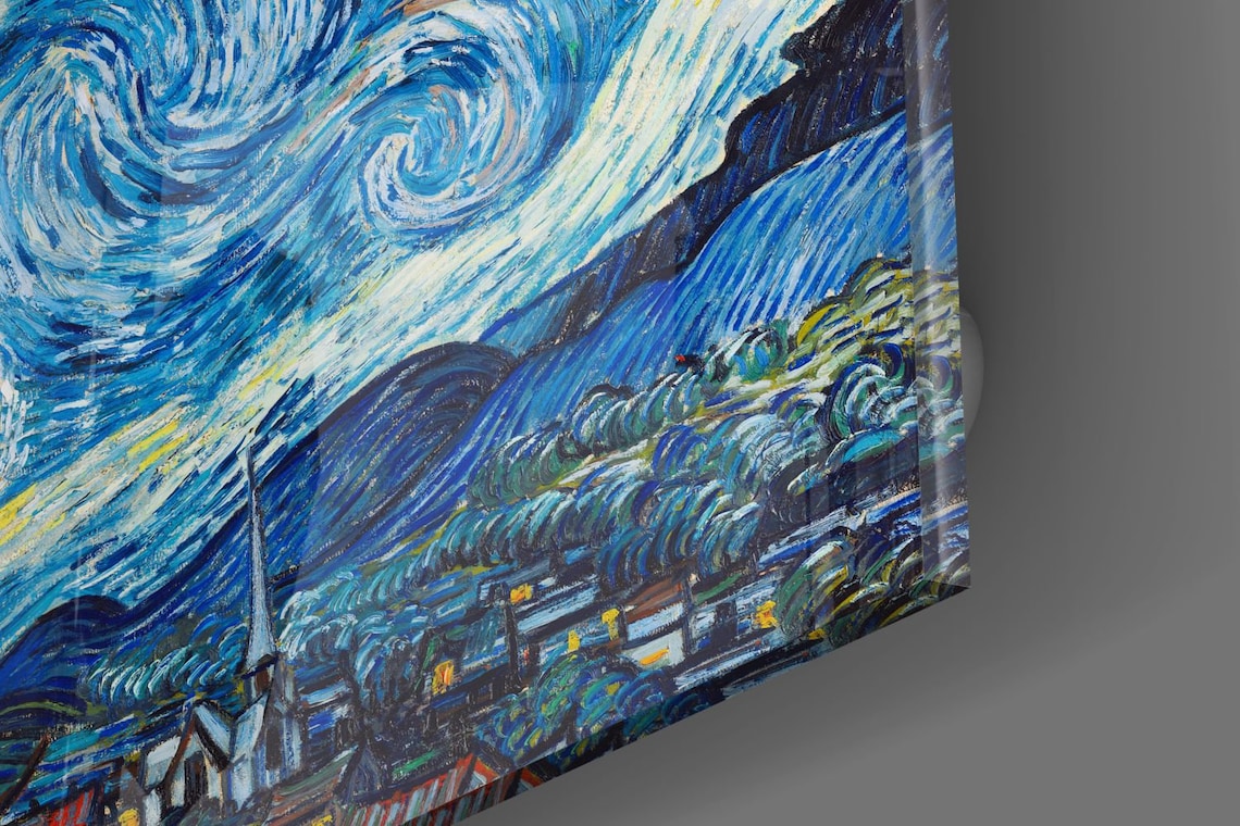 Vincent Van Gogh Starry Night Neon Wall Art Printed Home - Etsy UK