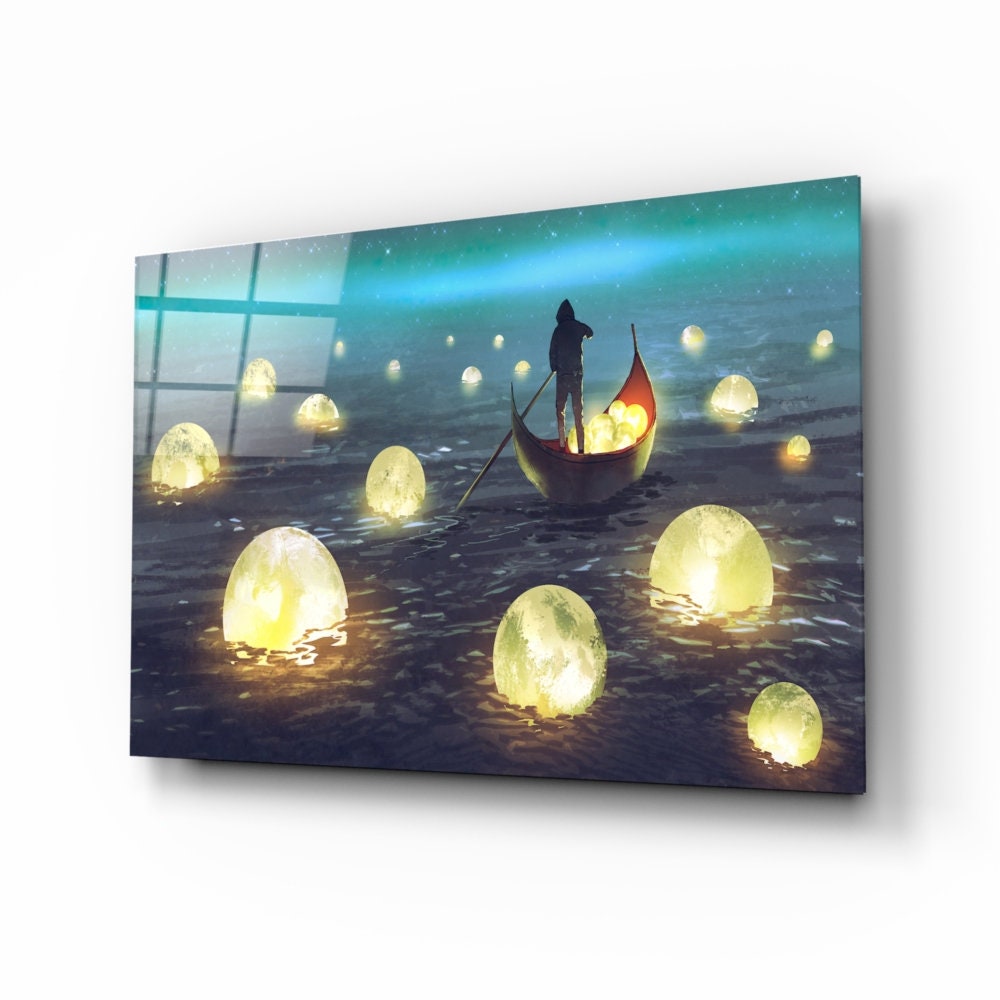 Moon Collector Glass Print Wall Decor Space Wall Art Printed - Etsy UK