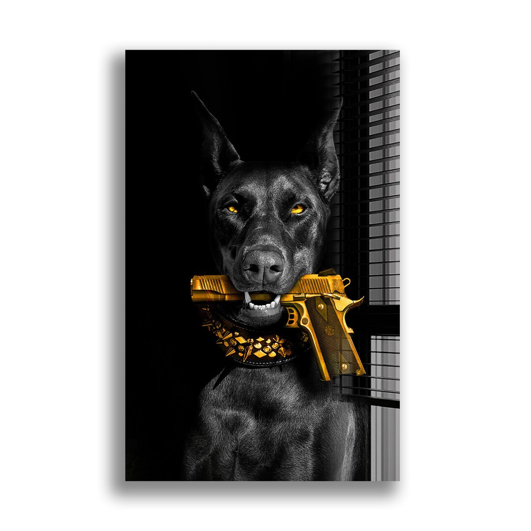 Doberman Glass Wall Art Large Canvas Decor Hanging Printing Panel ...