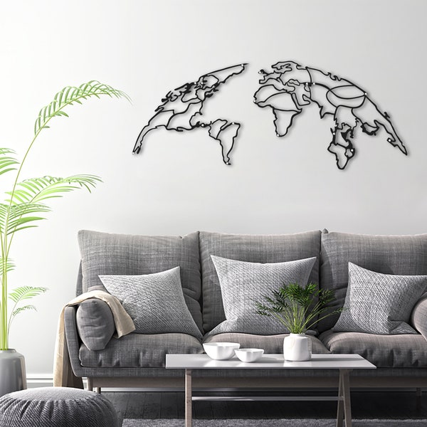 Metal World Map - Etsy