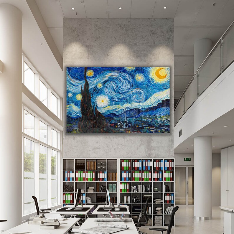 Vincent Van Gogh Starry Night Neon Wall Art Printed Home - Etsy UK