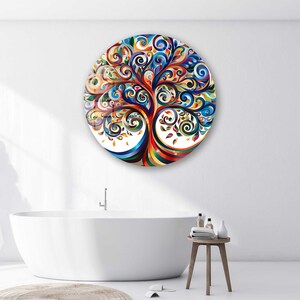Tree of Life Round Shape Glass Wall Art - Tempered Glass Canvas Art ...
