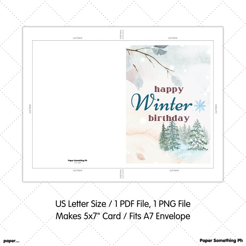 Winter Birthday Card, Happy Winter Birthday, Winter Greeting Card - Etsy