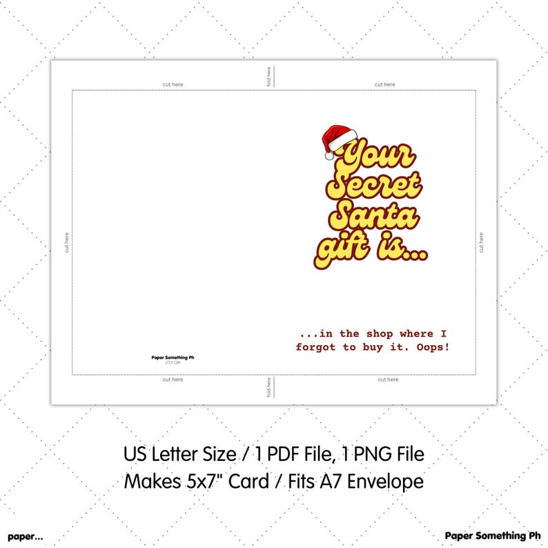 Christmas Printable Greeting Card, Funny Holiday Card, Secret Santa ...