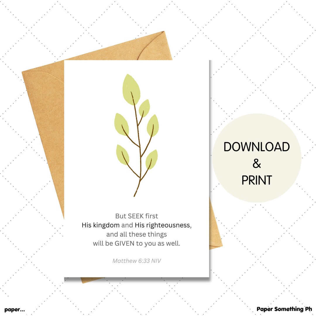 Matthew Bible Verse Printable Greeting Card Christian Catholic Card - Etsy