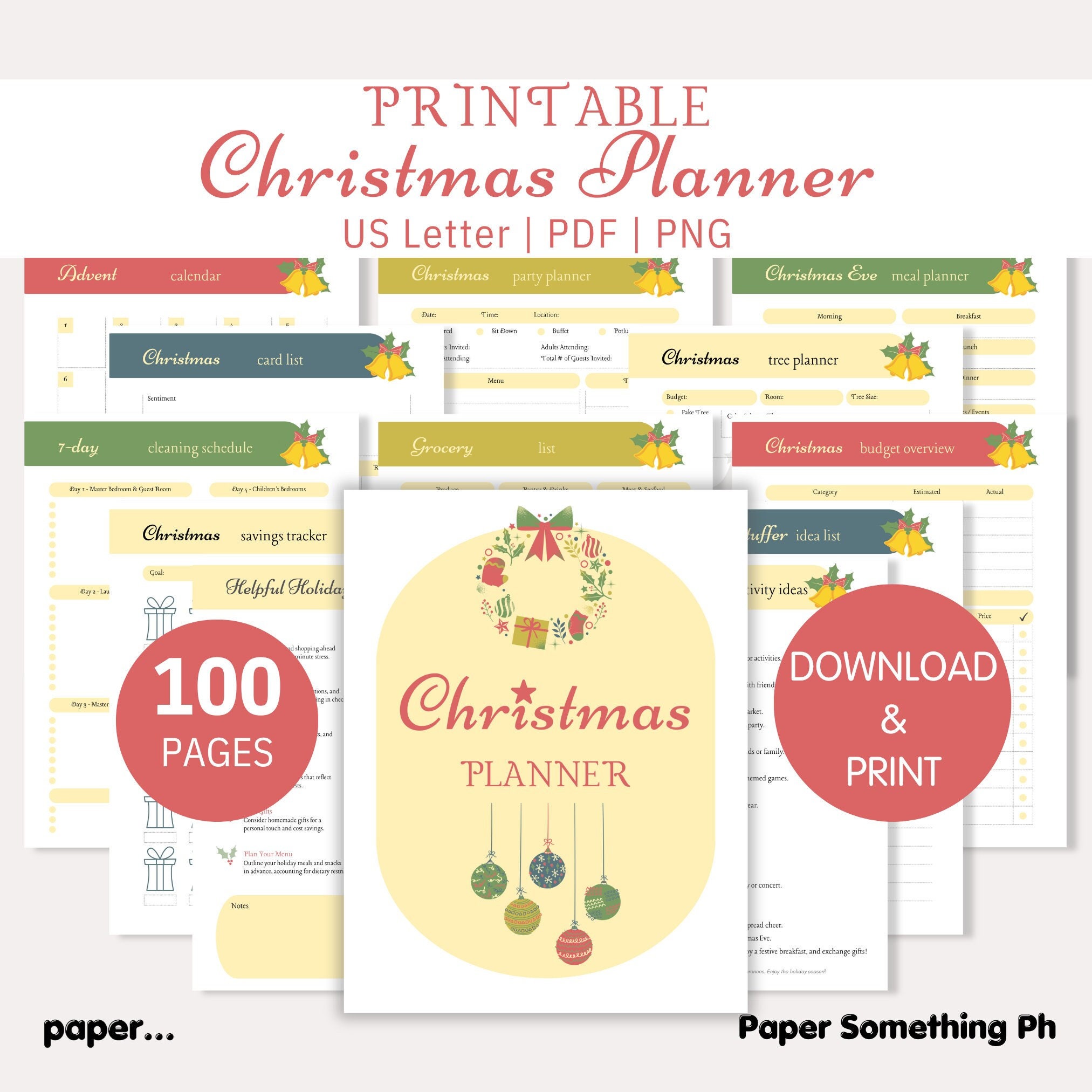 Christmas Planner Printable: Holiday Organizer (100 Pages) (PDF/PNG) - Etsy