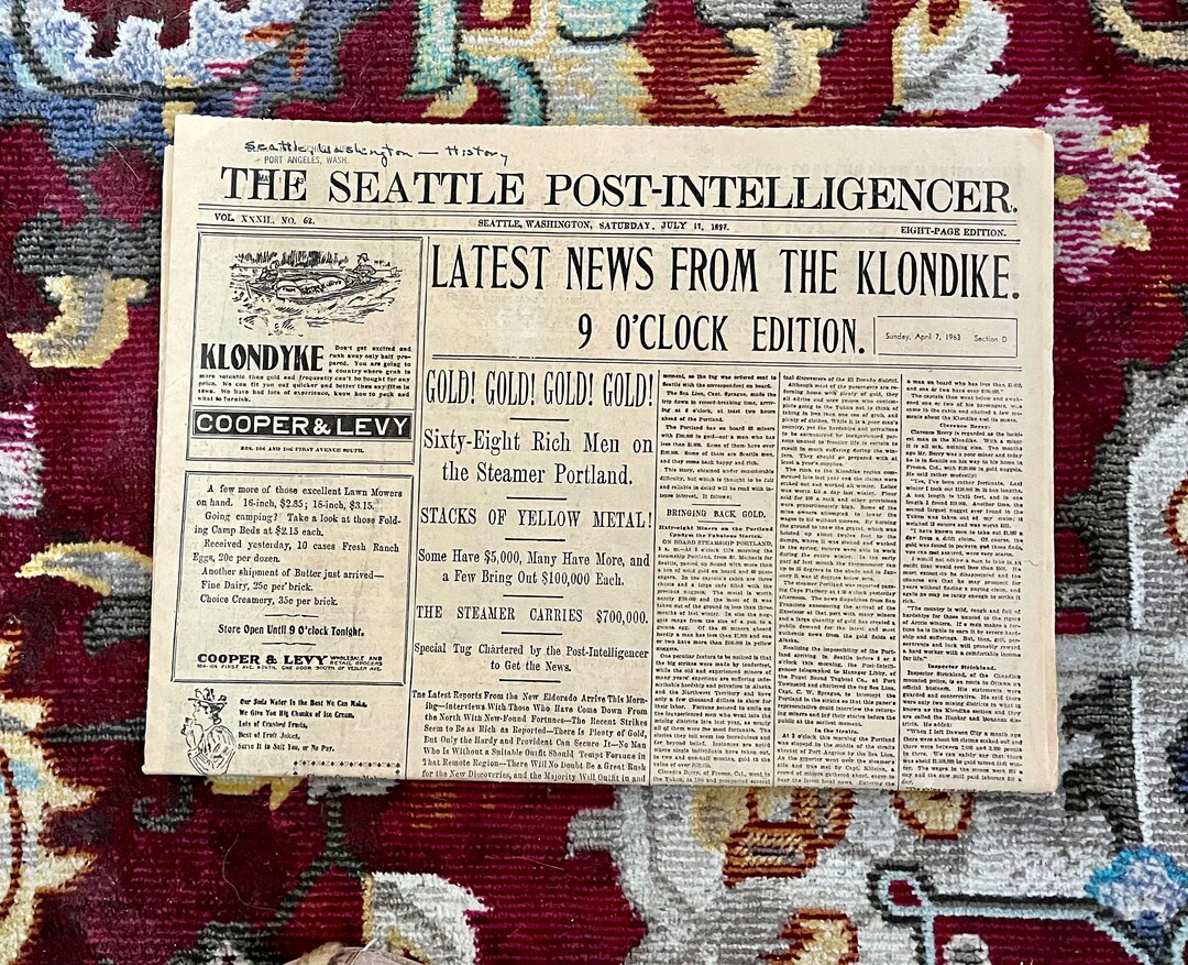 Six Seattle Newspapers - 1869 to 1942 - Partially Reprinted 1963 ...