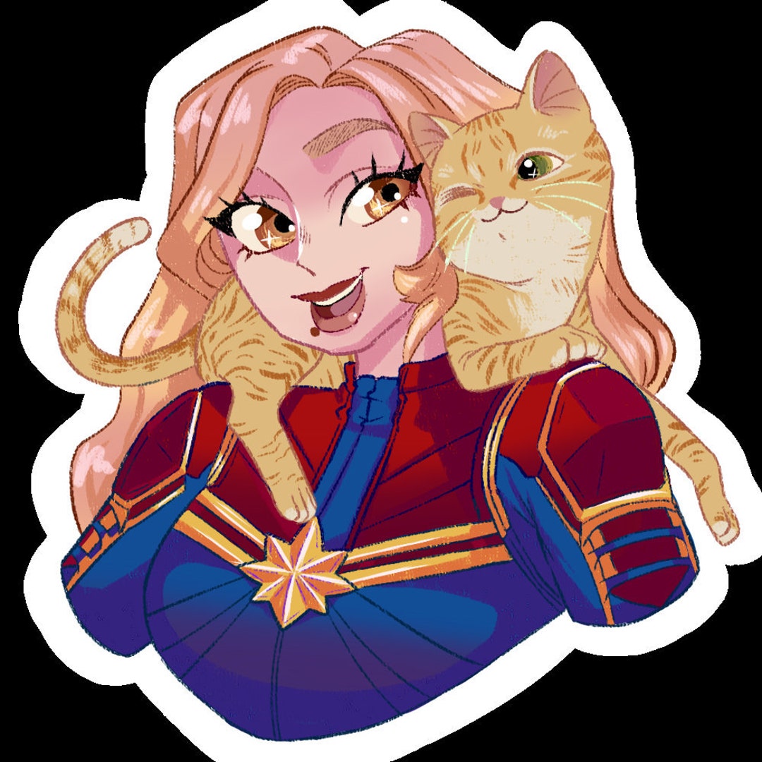 Captain Marvel & Goose Sticker - Etsy