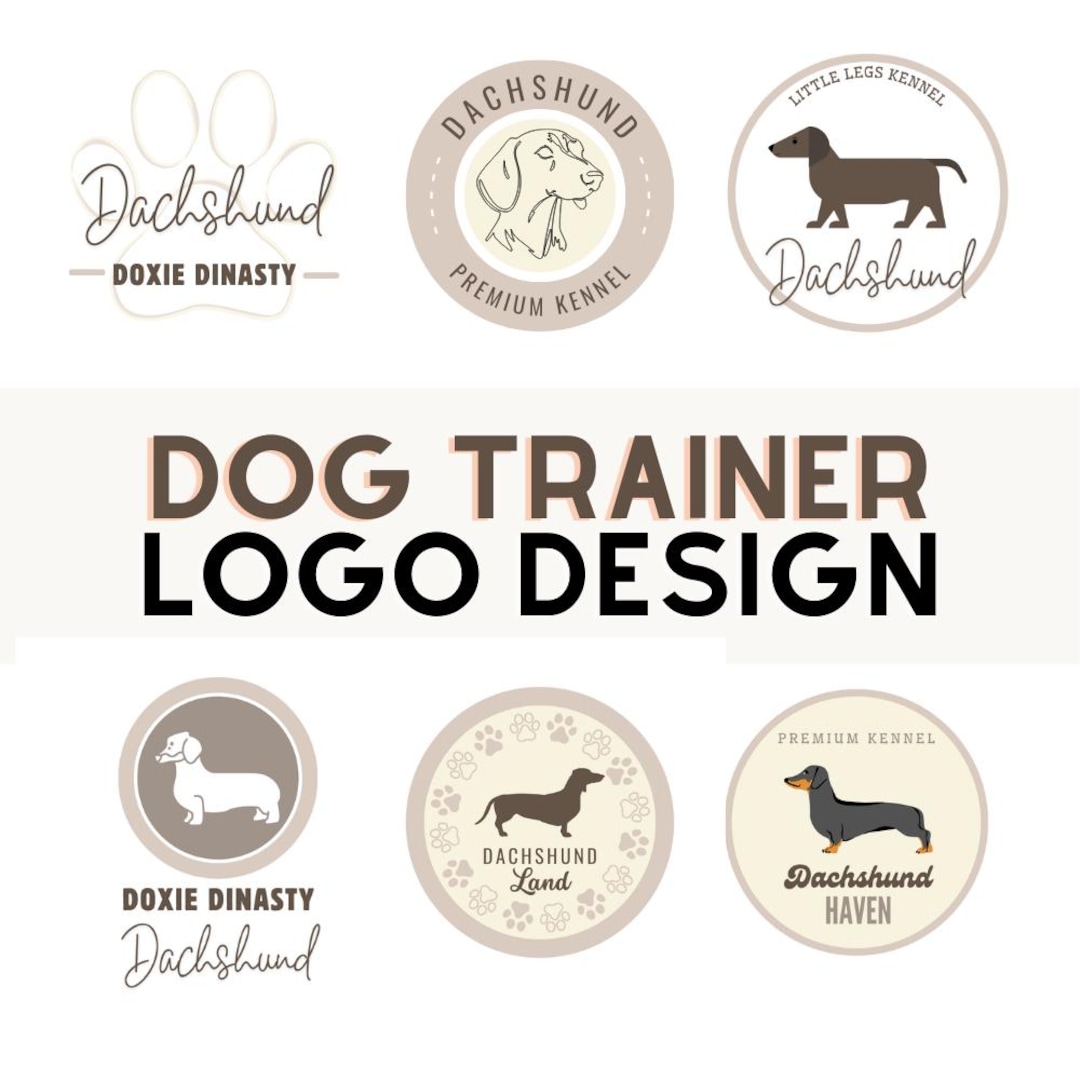 6 DACHSHUND LOGO Template Canva Editable Professional Customizable ...
