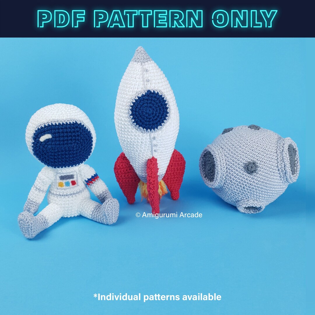 Astronaut, Moon and Rocket | Space Series | Crochet Pattern PDF - Etsy