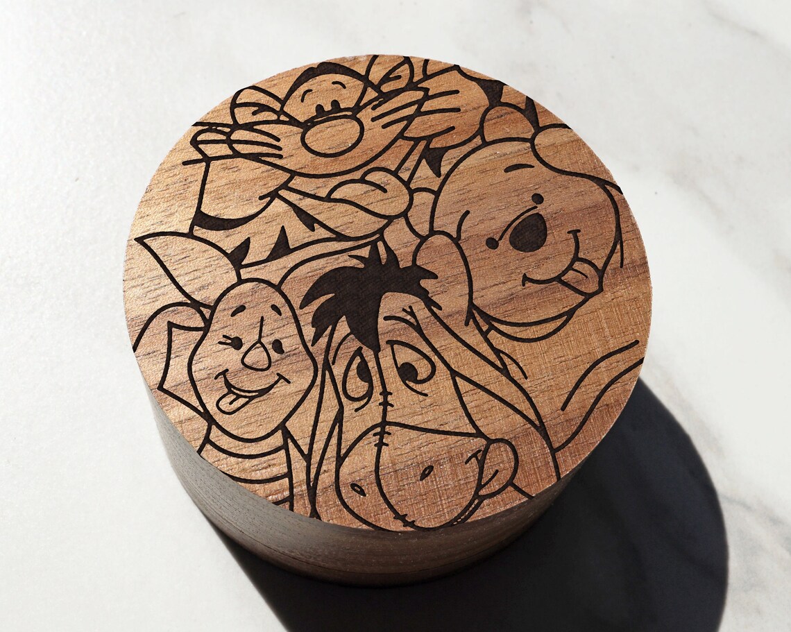 Winnie the Pooh Piglet Tigger Eeyore Wedding Ring Box, Disney Engraved ...
