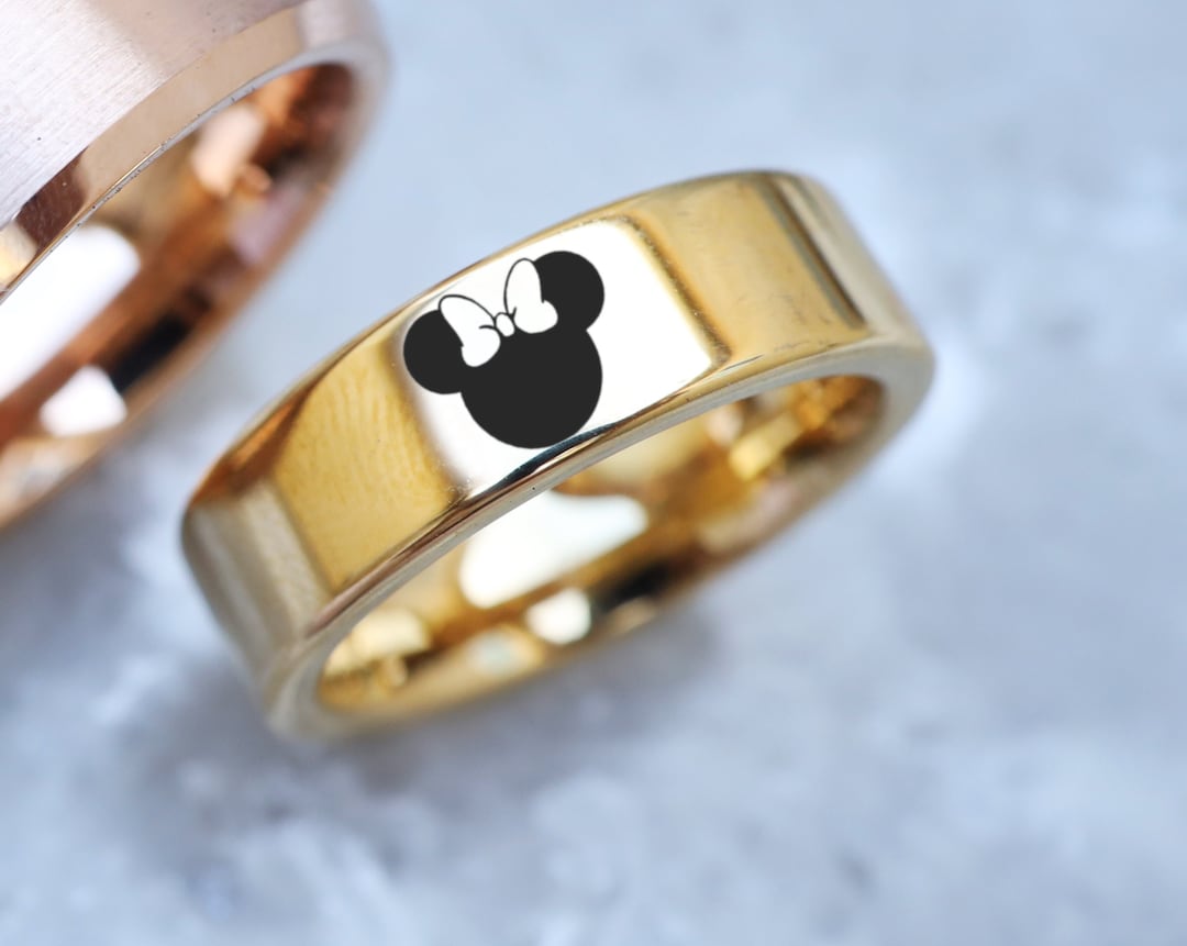 Minnie Mouse Symbol Ring, Disney Wedding Band, Women's Disney Ring ...