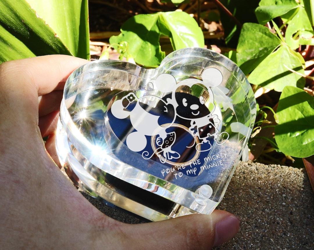 Mickey and Minnie Proposal Box, Disney Clear Wedding Ring Box ...