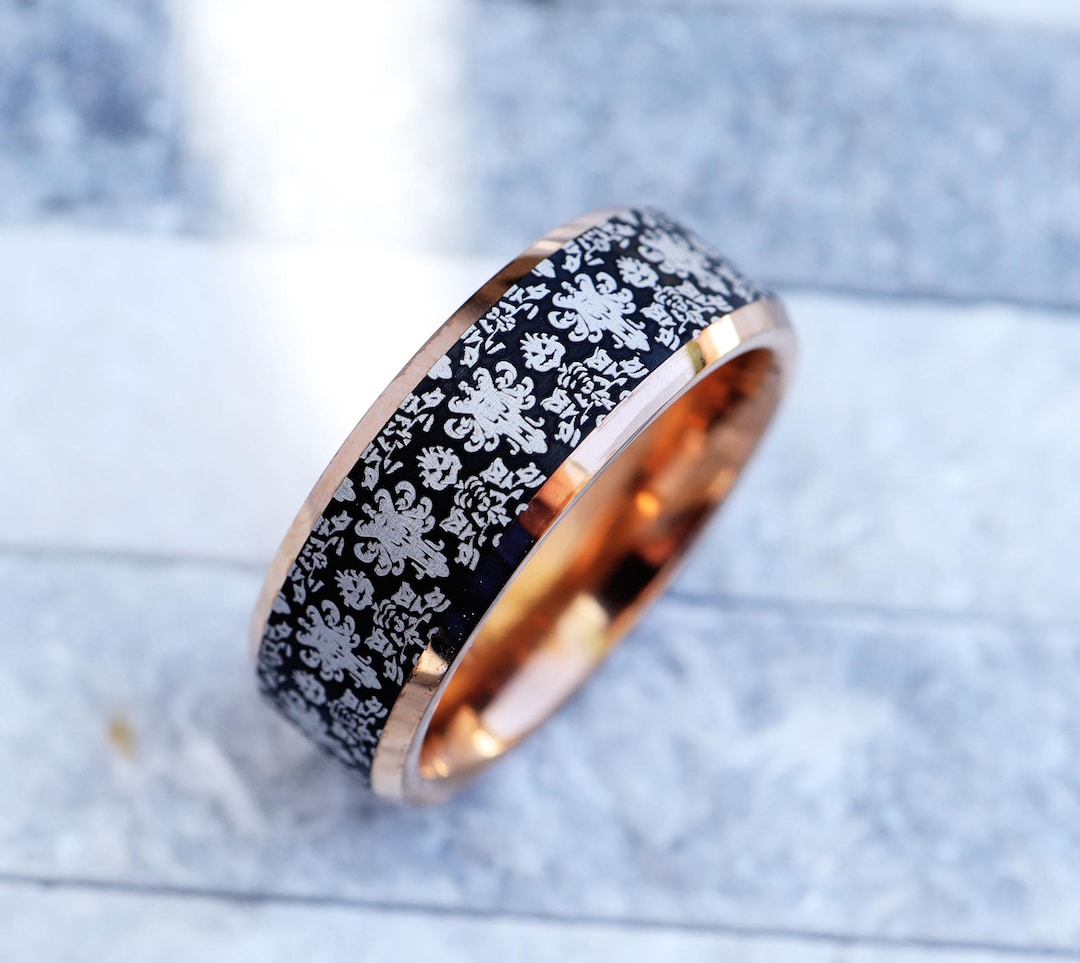 Disney Haunted Mansion Engraved Ring, Disney Wedding Haunted Mansion ...