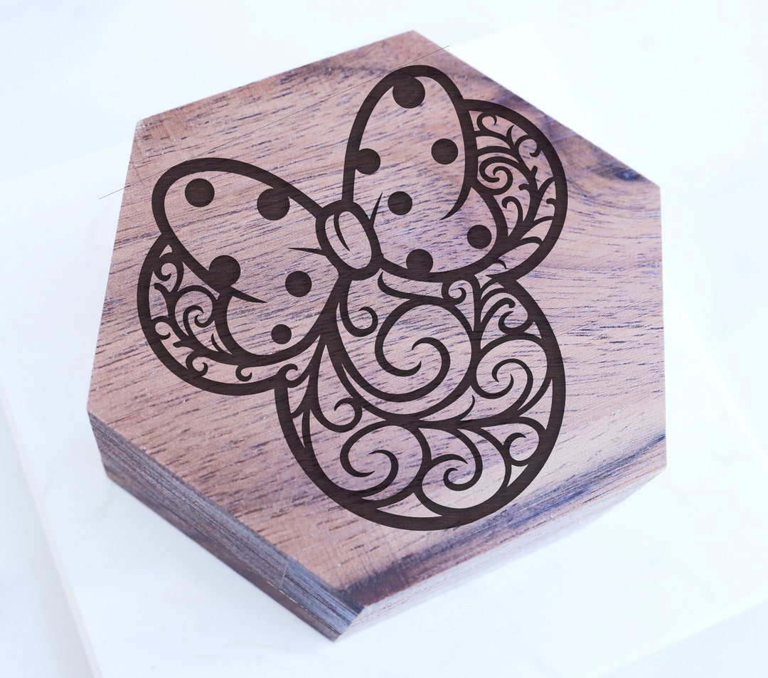 Minnie Mouse Head Outline Ring Box, Disney Castle Wedding Ring Box ...