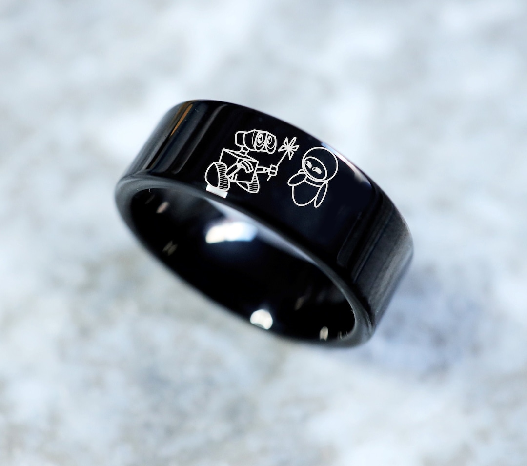 Wall-e and Eva Ring, Disney Walle Eva Ring, Disney Wedding Ring Mickey ...