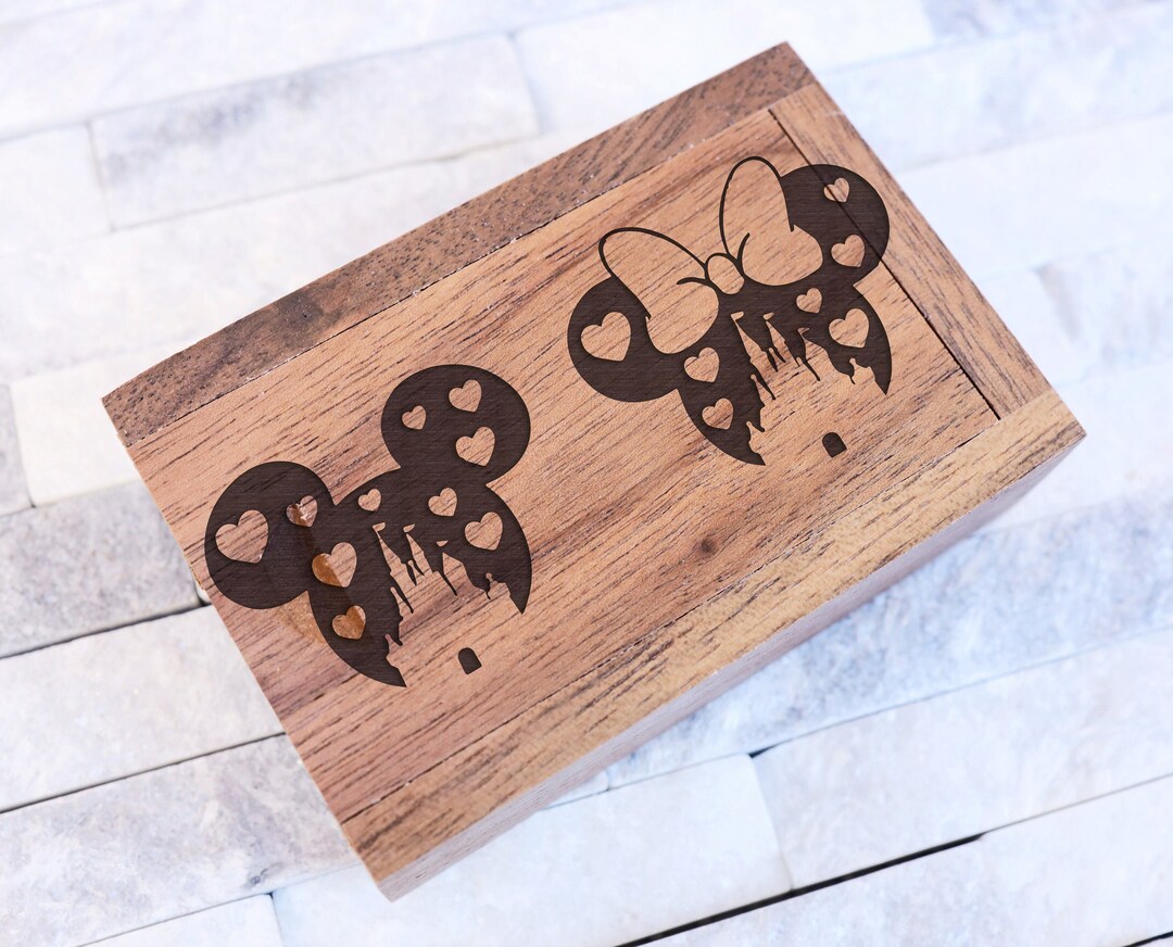 Mickey and Minnie Mouse Ring Box, Disney Castle Wedding Ring Box ...