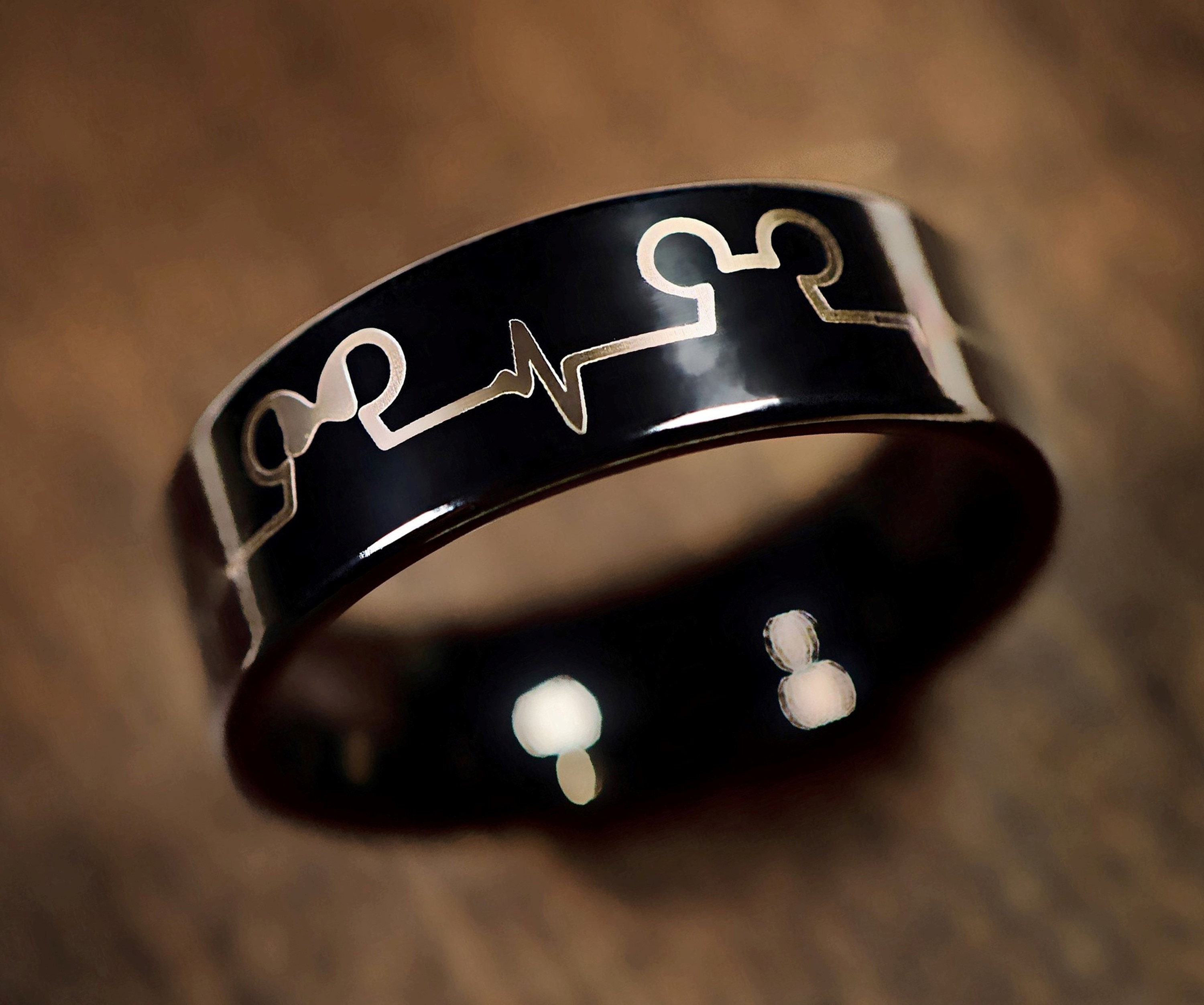 Mickey Mouse EKG Ring, Disney Ring Wedding Band, Disney Engagement Ring ...