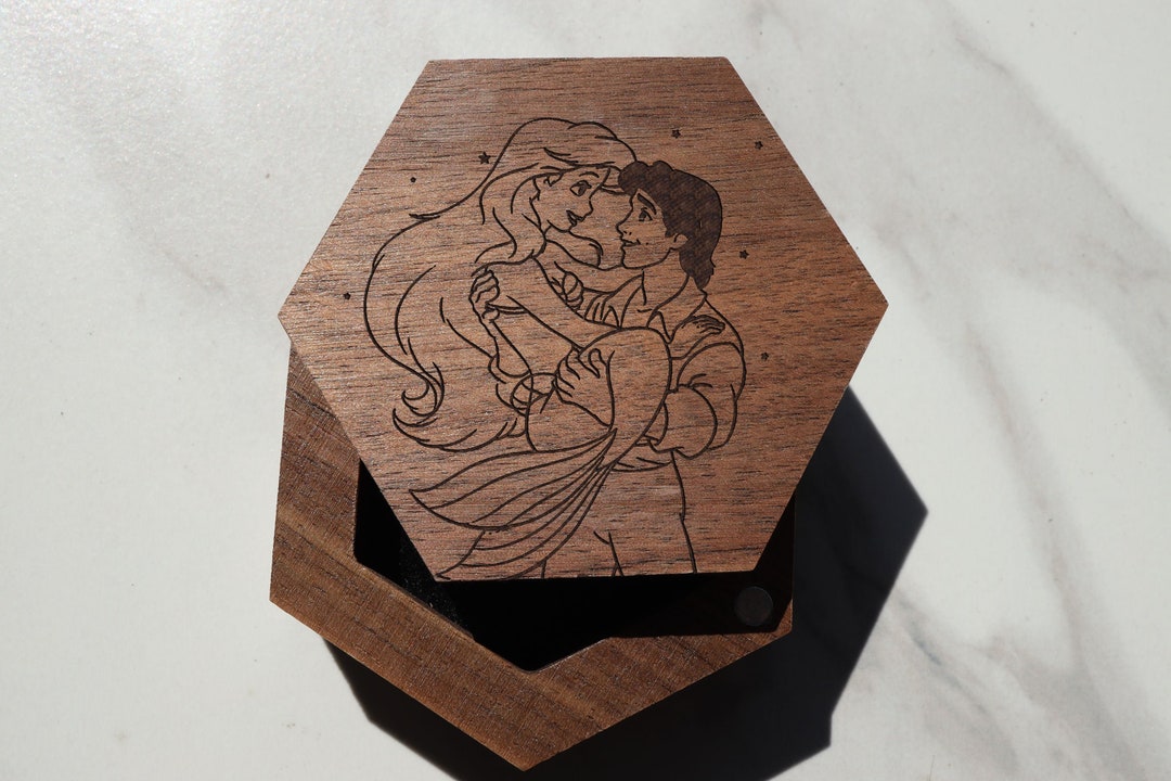 The Little Mermaid Wedding Ring Box, Ariel and Prince Wedding Proposal ...