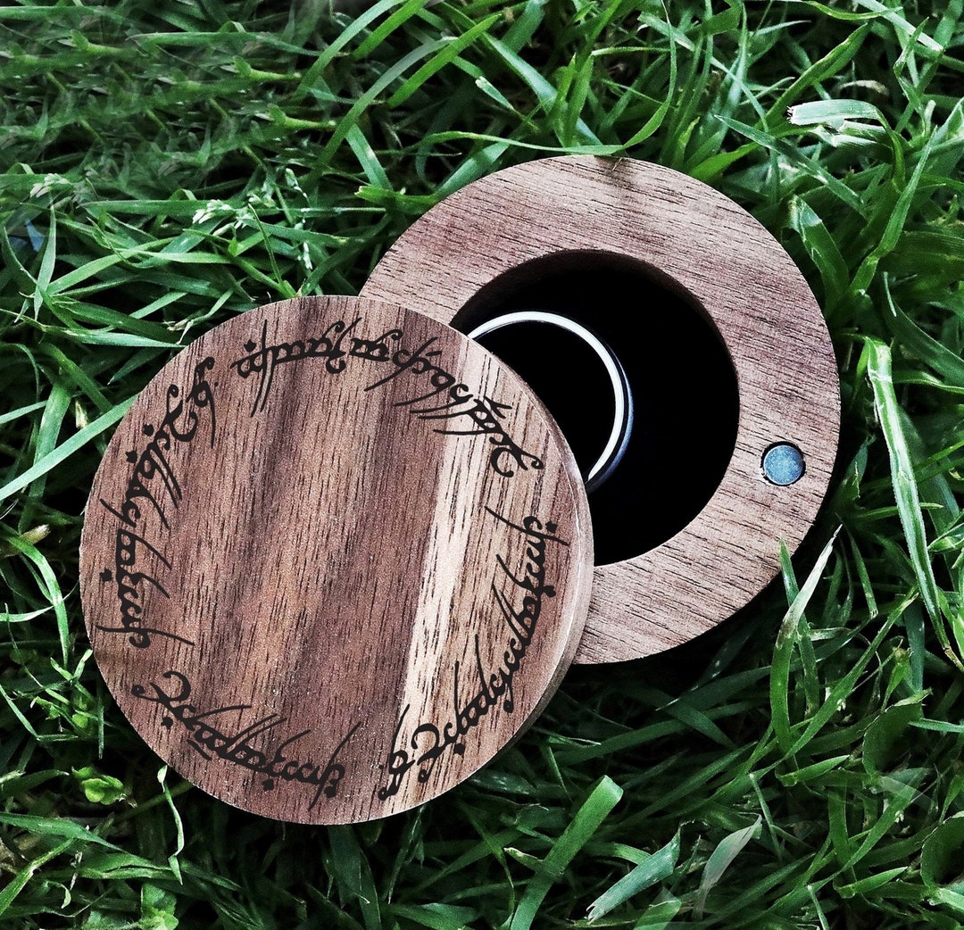 Elvish Script Jewelry Box, Elvish Script Wedding Ring Box, Medieval ...