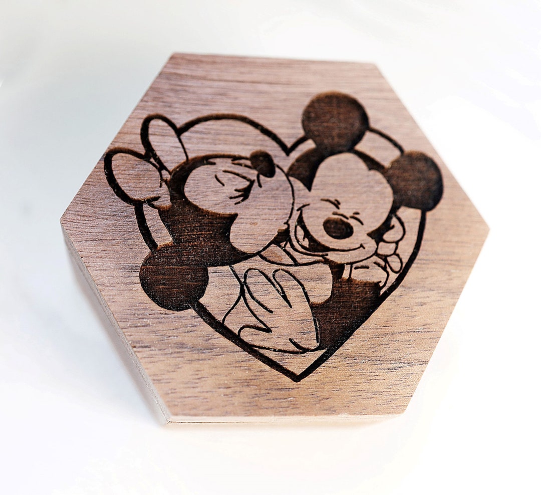 Mickey and Minnnie Mouse Wedding Ring Box, Disneyland Jewelry Box ...