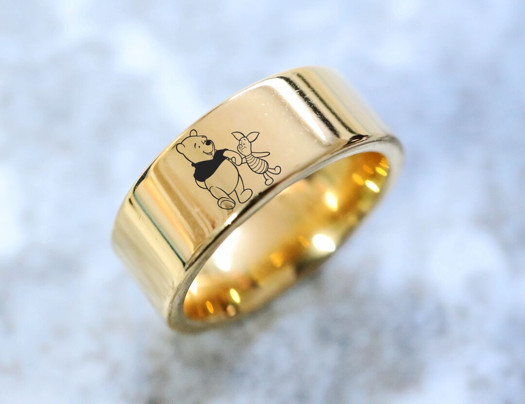 Winnie the Pooh Wedding Band, Piglet Ring, Winnie the Pooh Disney ...