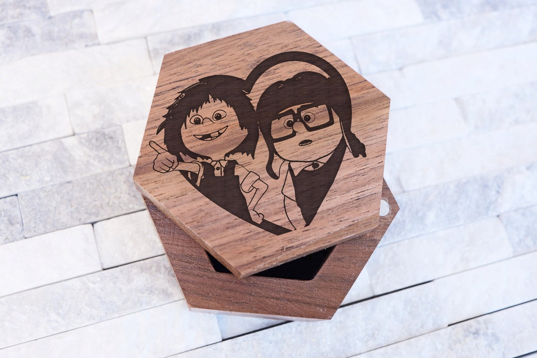 Disney up Movie Balloon House Wedding Ring Box, Carl and Ellie ...