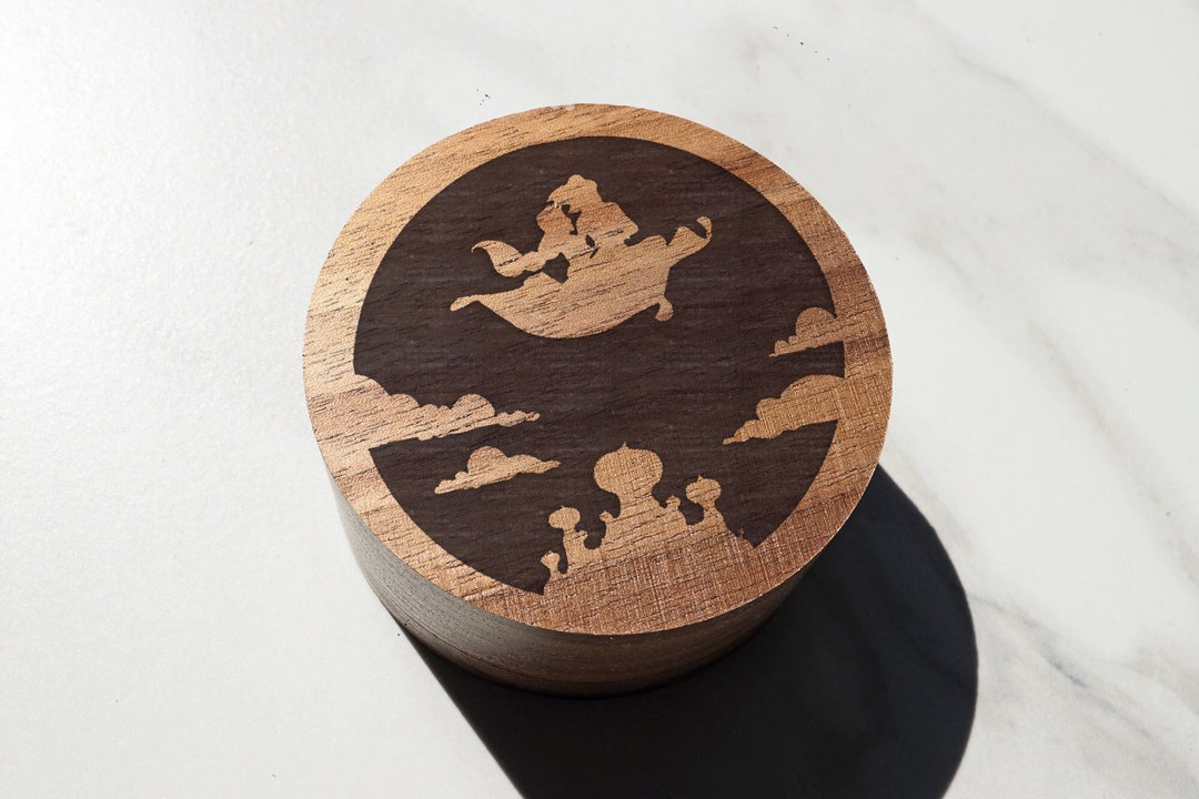 A Whole New World Box Aladdin Wedding Ring Box, Disney Engraved Box ...